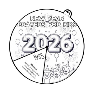 New Year Prayers Coloring Wheel, Bible Activity, Memory Game, Sunday ...