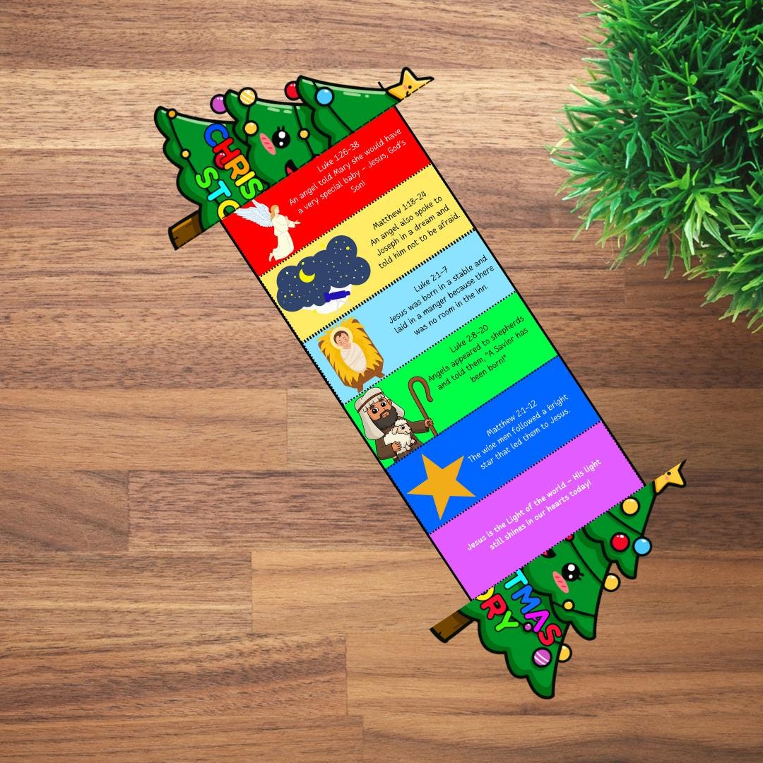 Christmas Story Tree Craft, Nativity Craft (digital Download), Bible ...