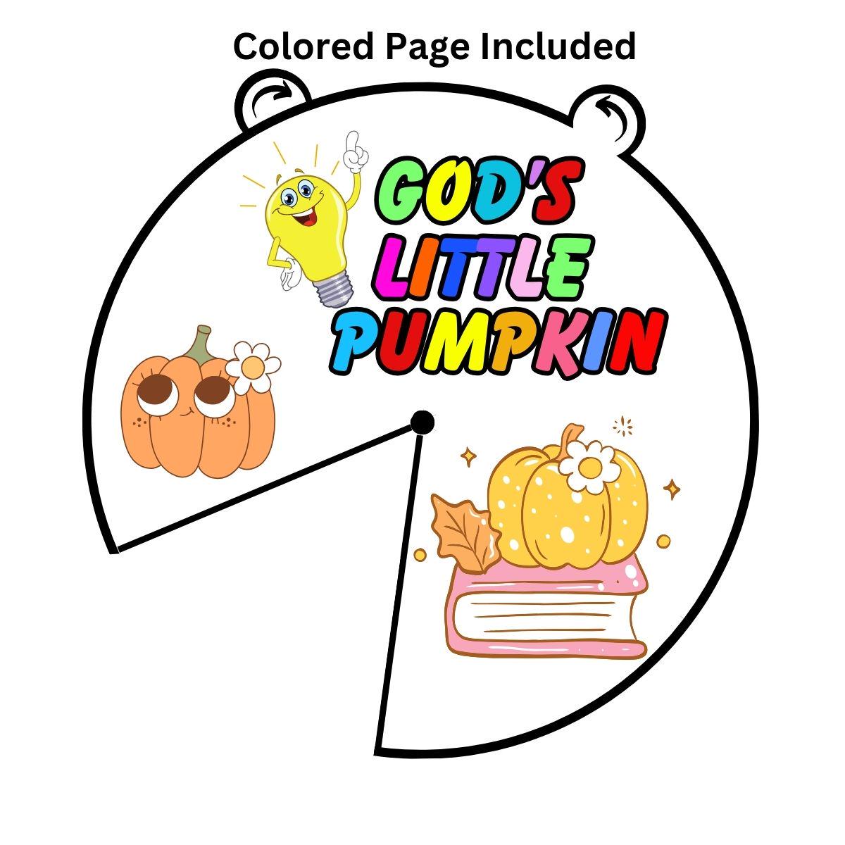 God's Little Pumpkin Coloring Wheel, Pumpkin Prayer for Halloween ...