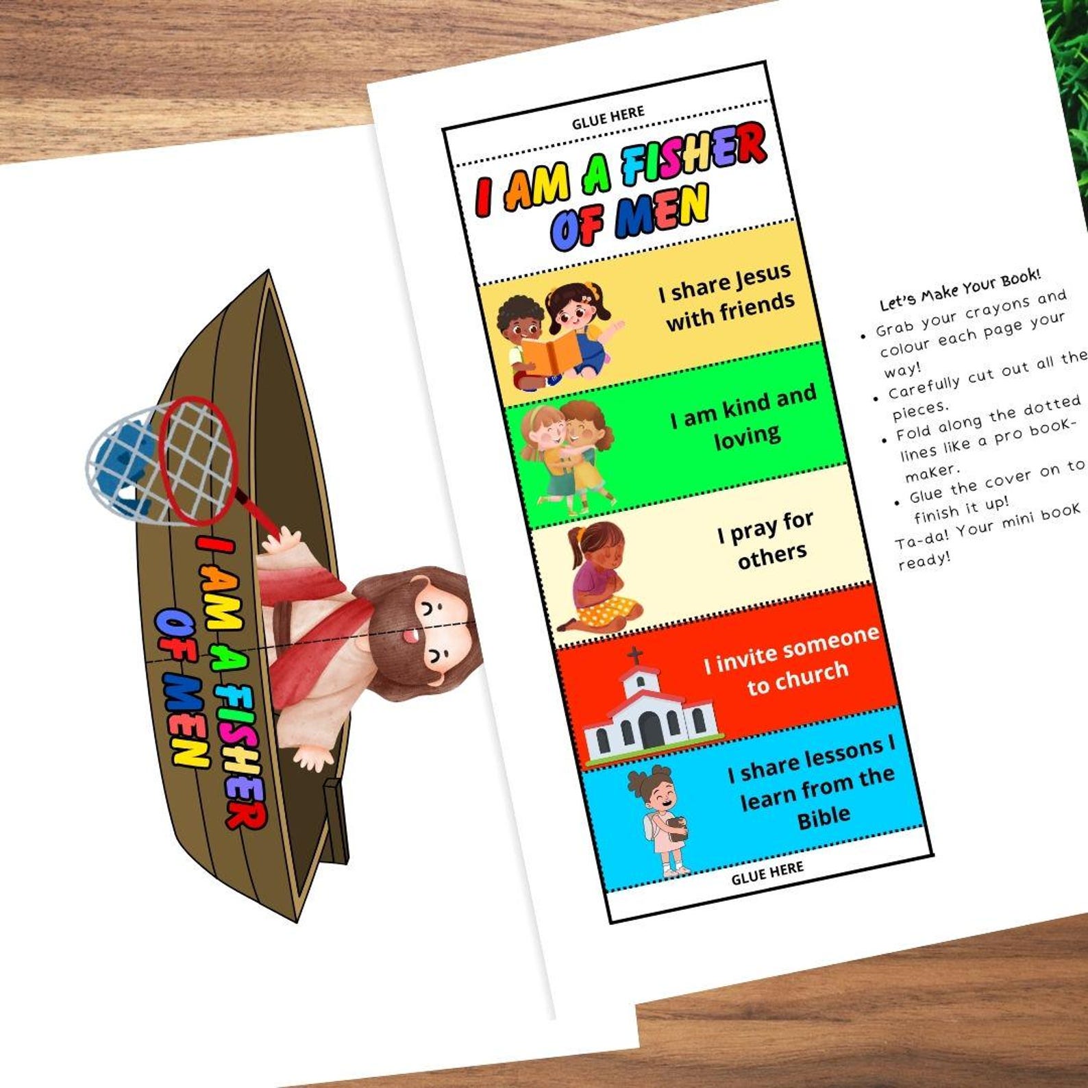 Fishers of Men Folding Surprise Bible Craft, Bible Lesson, Sunday ...