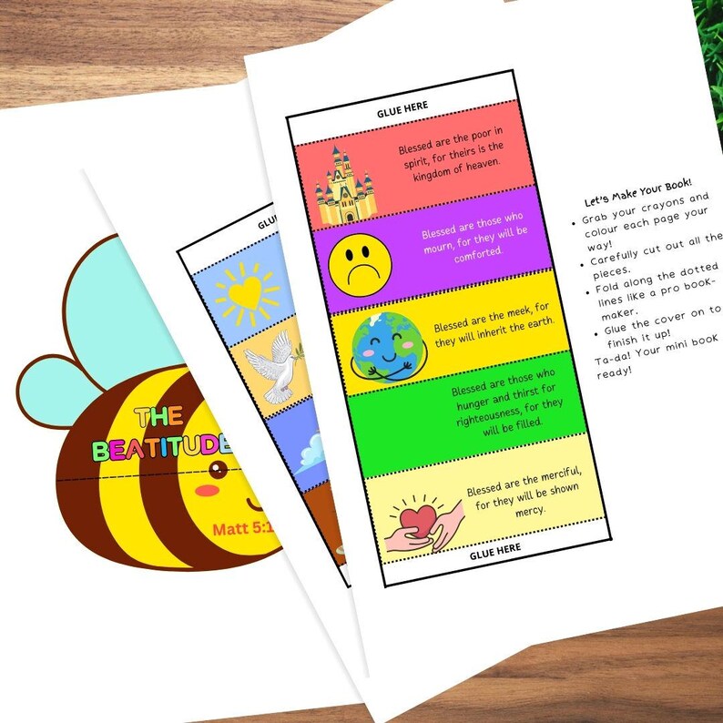 Beatitudes Folding Surprise, Kids Activity, Printable Bible Verse Game ...