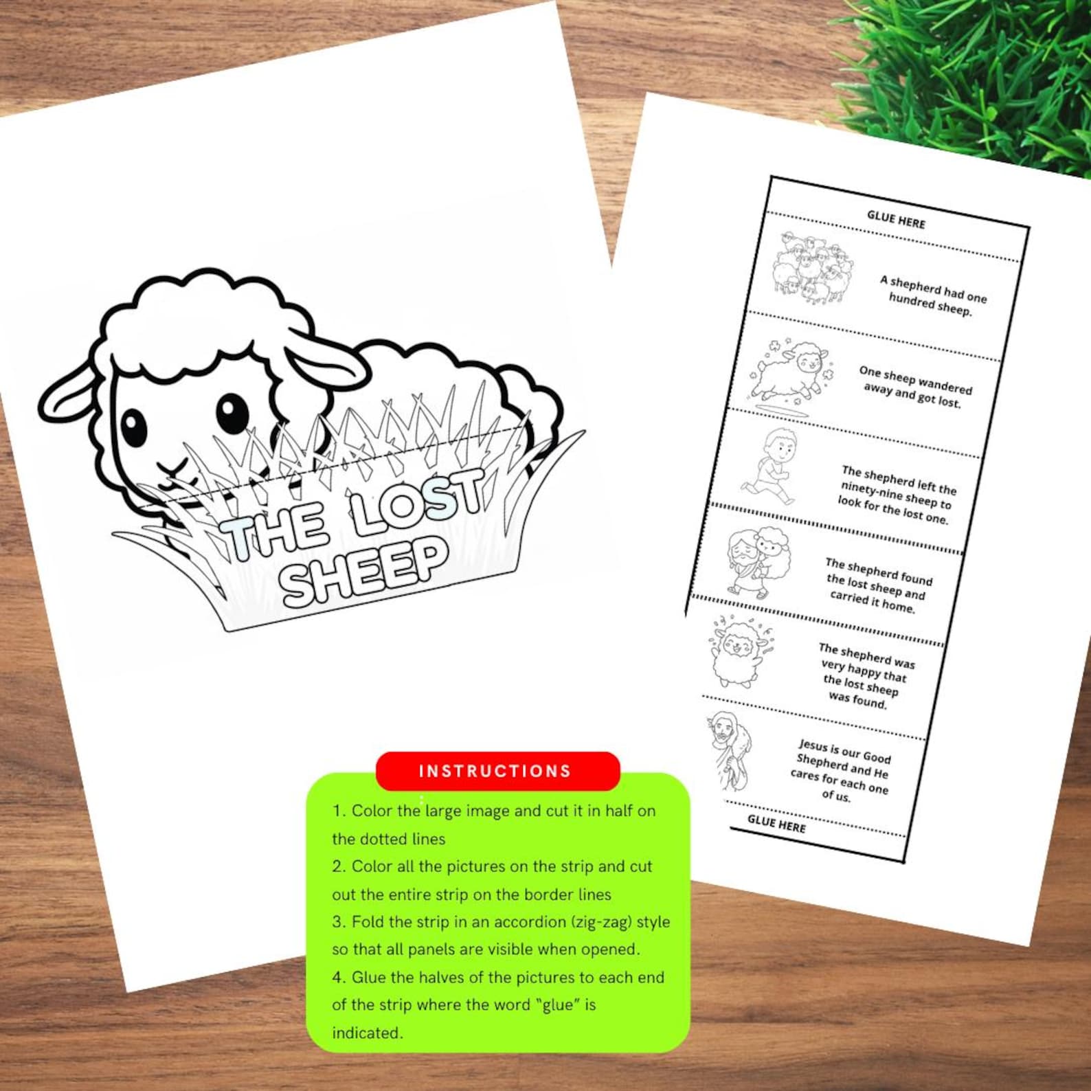 The Lost Sheep Bible Story Craft Printable for Kids Sunday School ...