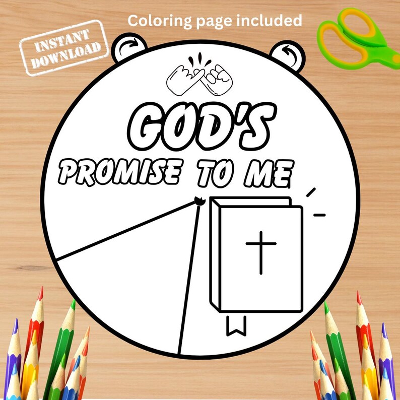 God's Promises to Me Coloring Wheel, Bible Activity, Kids Bible Lesson ...