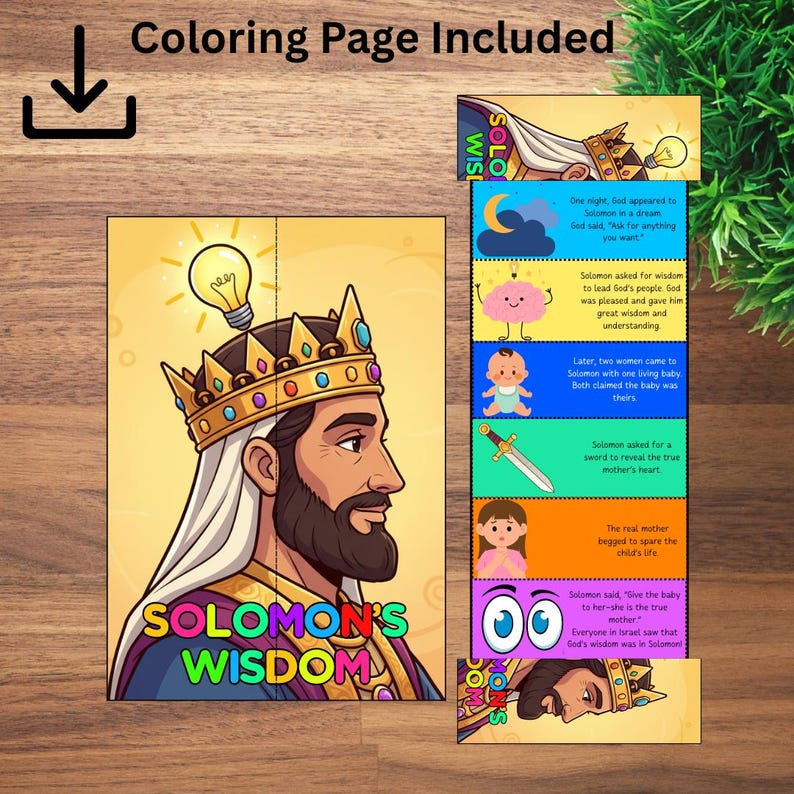 Solomon’s Wisdom Folding Surprise: Bible Craft, Bible Story Lesson ...