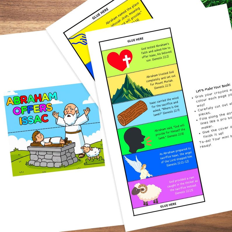Abraham Offers Isaac Folding Surprise Bible Story Craft, Bible Lesson ...
