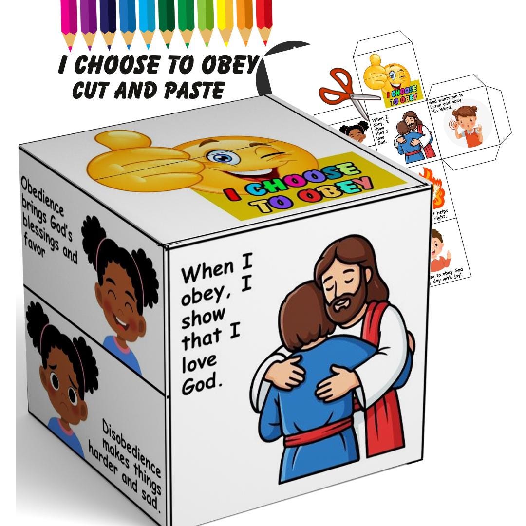 I Obey God Craft| Activity Cube Bible Craft| Bible Lesson| Sunday ...