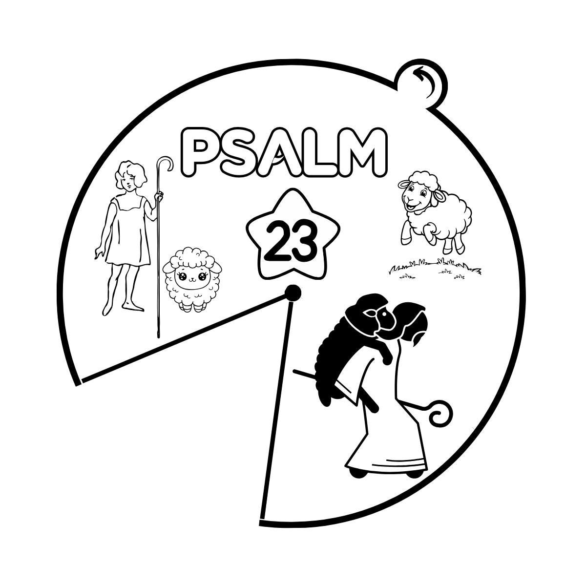 Psalm 23 Coloring Wheel, Printable Bible Activity, Watercolor, Kids ...