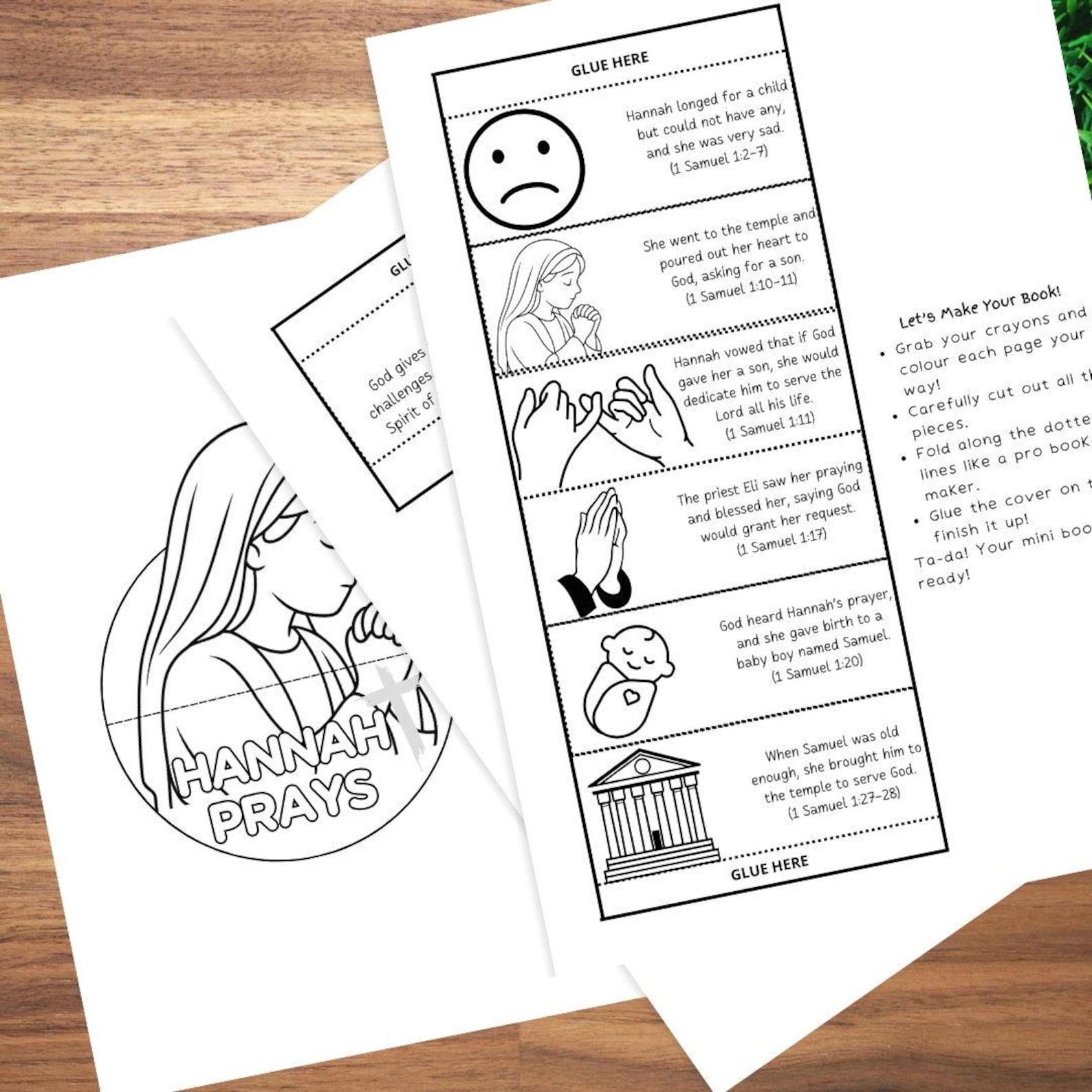 Hannah Prays Folding Surprise Bible Craft, Bible Story Lesson, Sunday ...