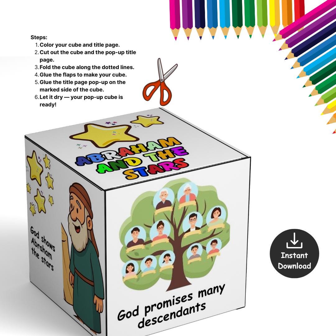 Abraham and the Stars Cube Bible Craft, Promise to Abraham and Sarah ...
