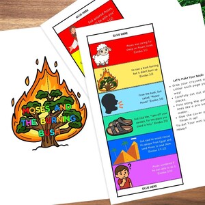 Moses and Burning Bush Folding Surprise Bible Craft: Bible Lesson Study ...