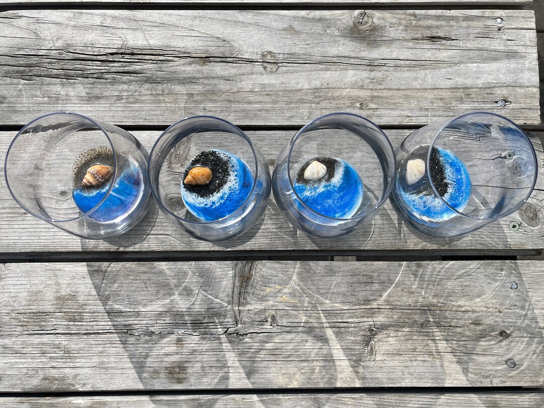 Ocean Themed Resin Glasses - Etsy