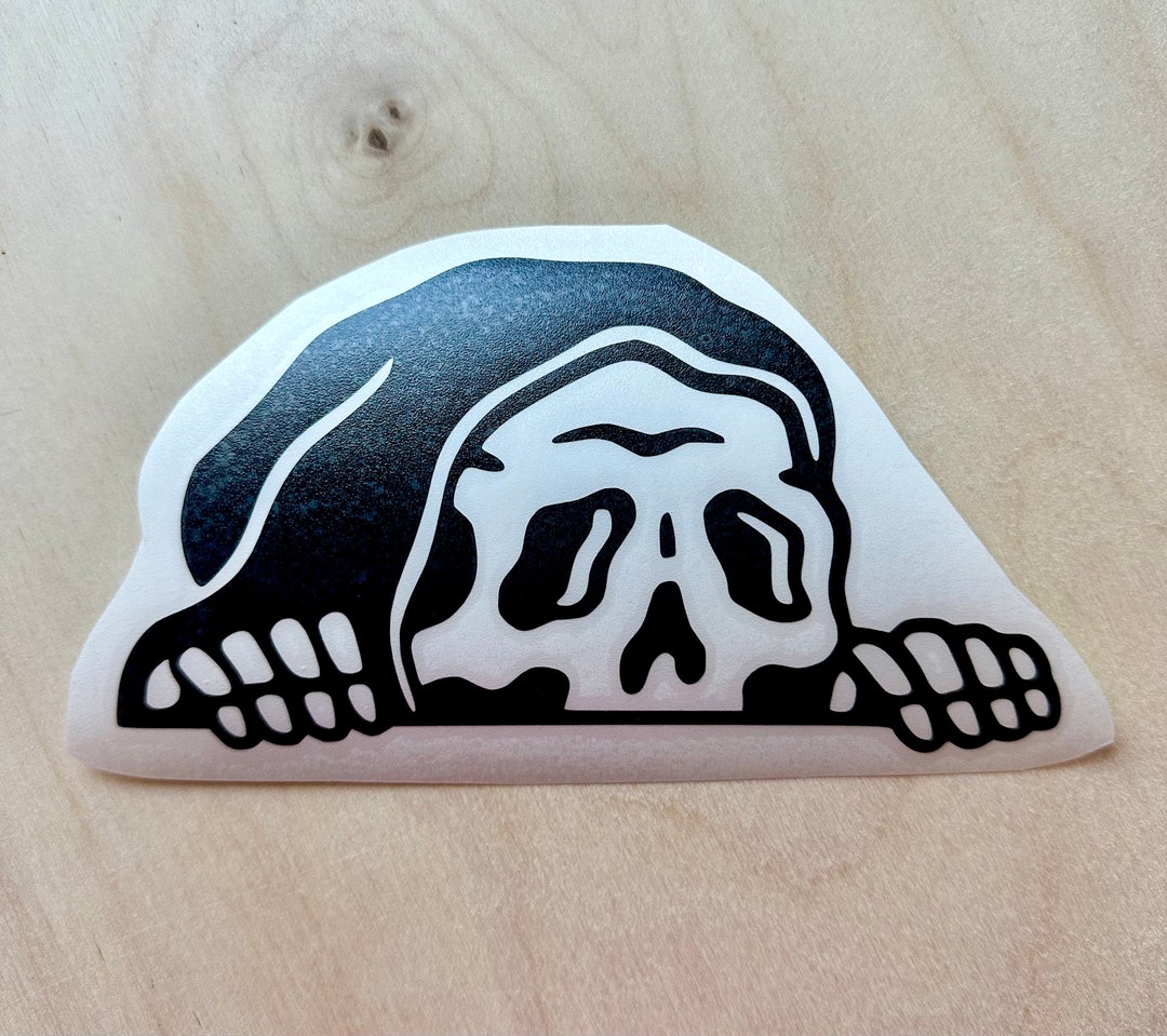 Grim Reaper Decal/ Halloween Sticker/ Bumper Sticker/ Peeking Decal ...
