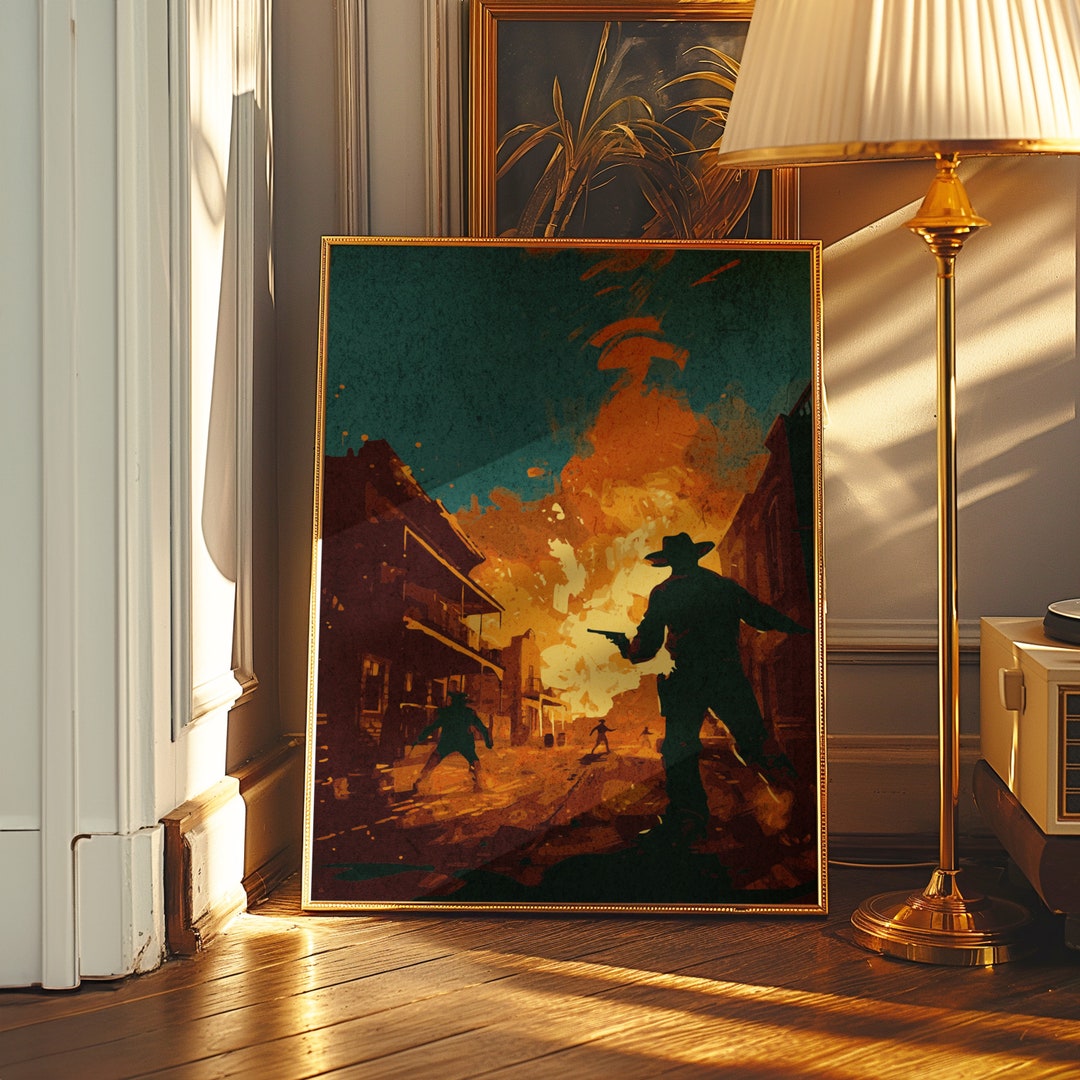 Retro Retro Western Cowboys Poster Retro Cowboys Print 70s Retro Home ...