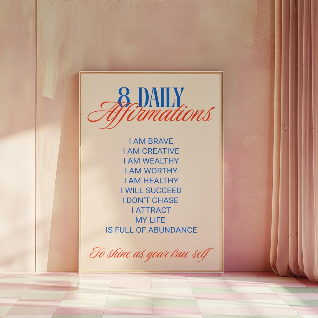 Daily Affirmations Poster, Manifestation Poster, Positive Affirmation ...