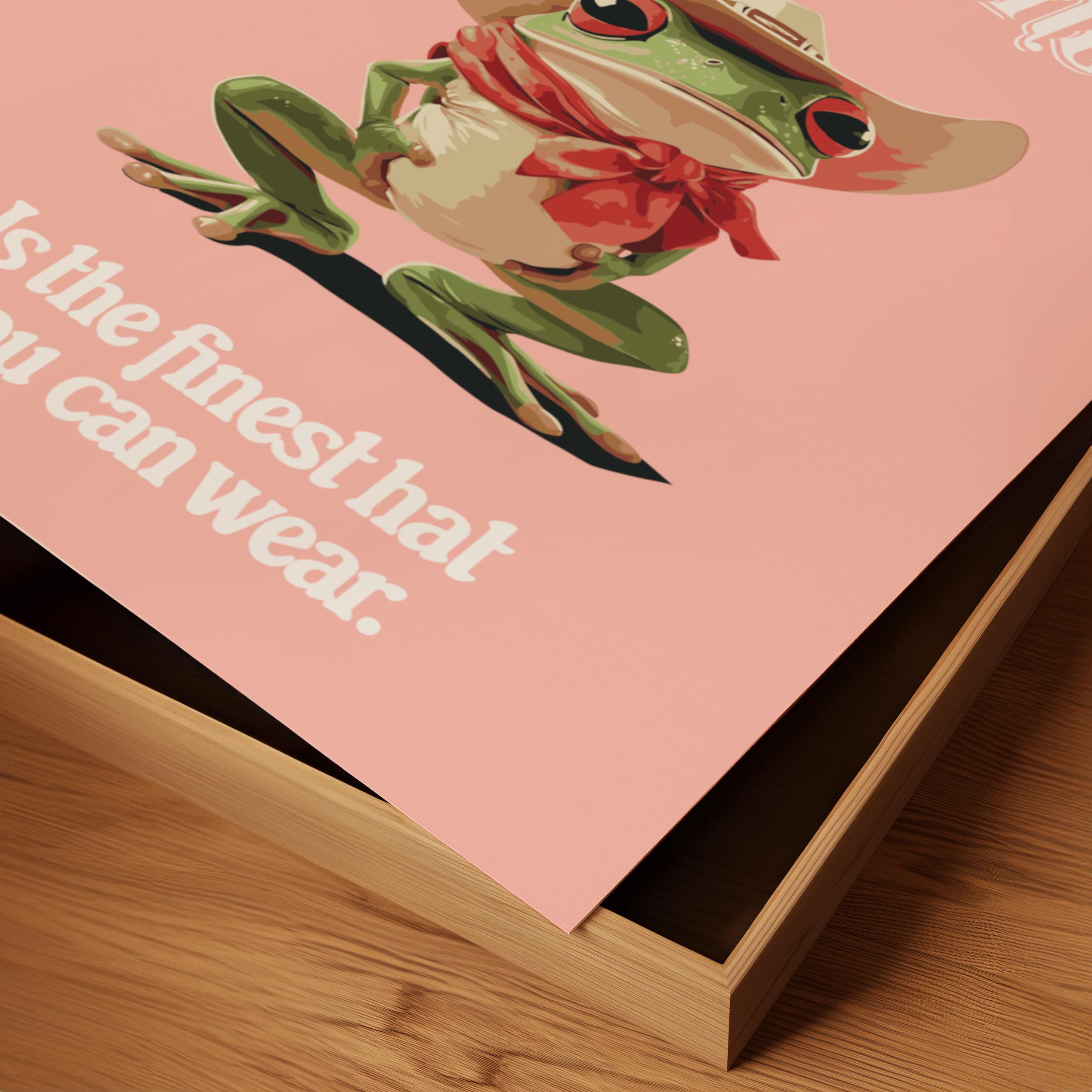 Cowboy Retro Frog Poster Quirky Frog Print Cute Cowboy Print 70s Decor ...