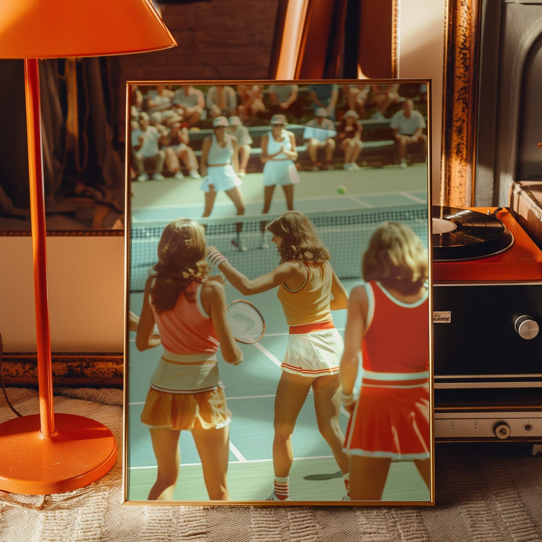 Vintage Tennis Print 70s Decor Retro Tennis Art Girly Vintage Print - Etsy