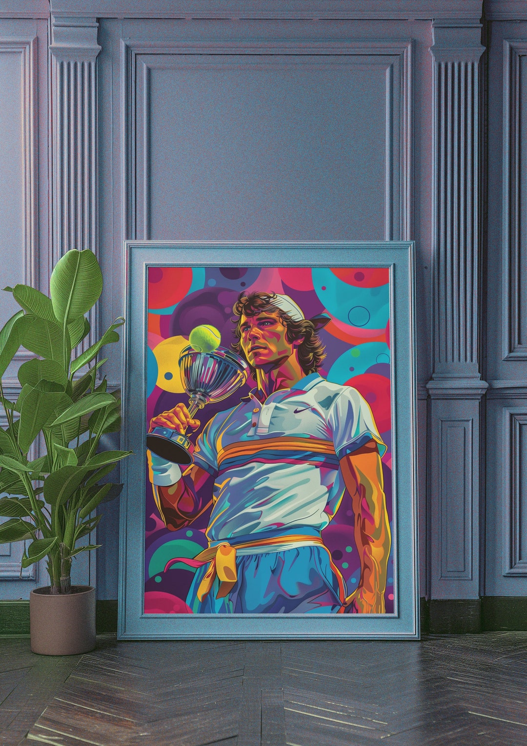 Retro Vintage Tennis Victory Poster 1970s Champion Art Print - Etsy