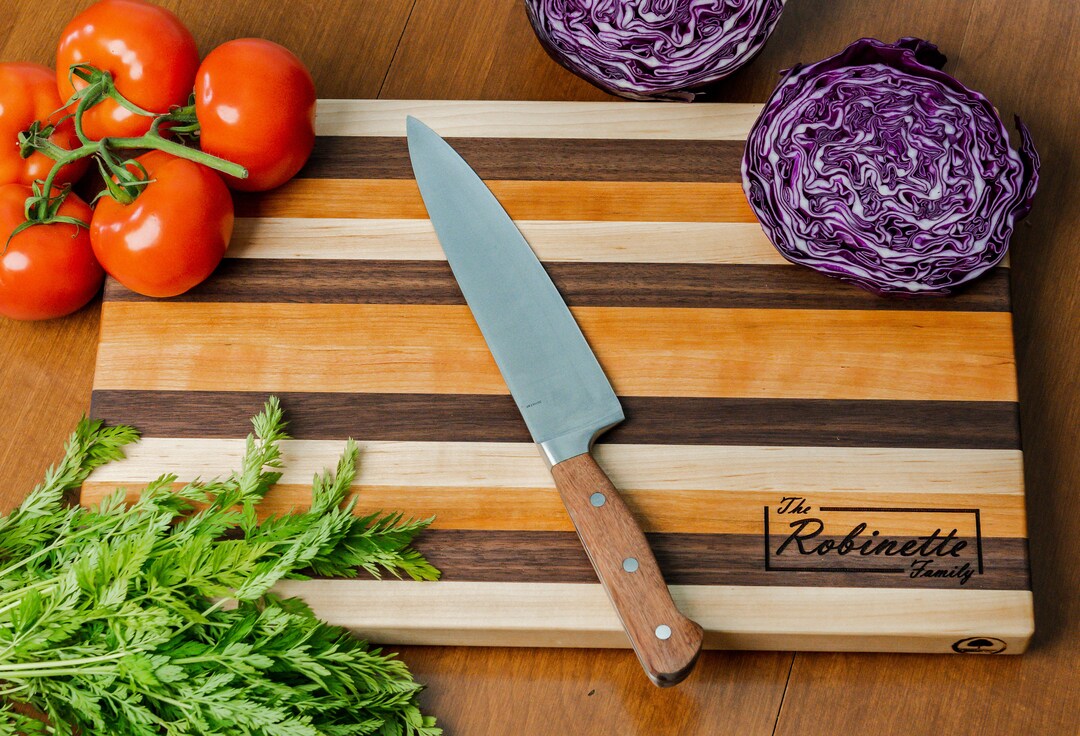 Custom Cutting Board Butcher Block (18x12x1+ In), Personalized Gift ...