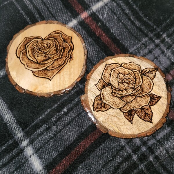 Wood Burned Coasters - Etsy