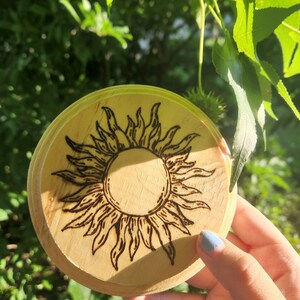 Sun Traditional Design Pyrography Art, Handmade Wood Burn Plaque ...