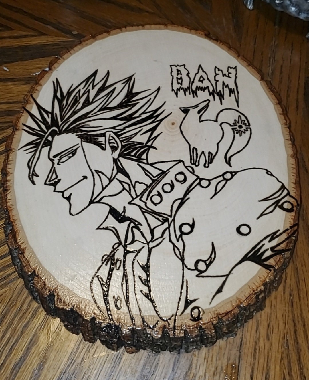 Anime Character Commission Pyrography Art, Handmade Personalized Wood ...
