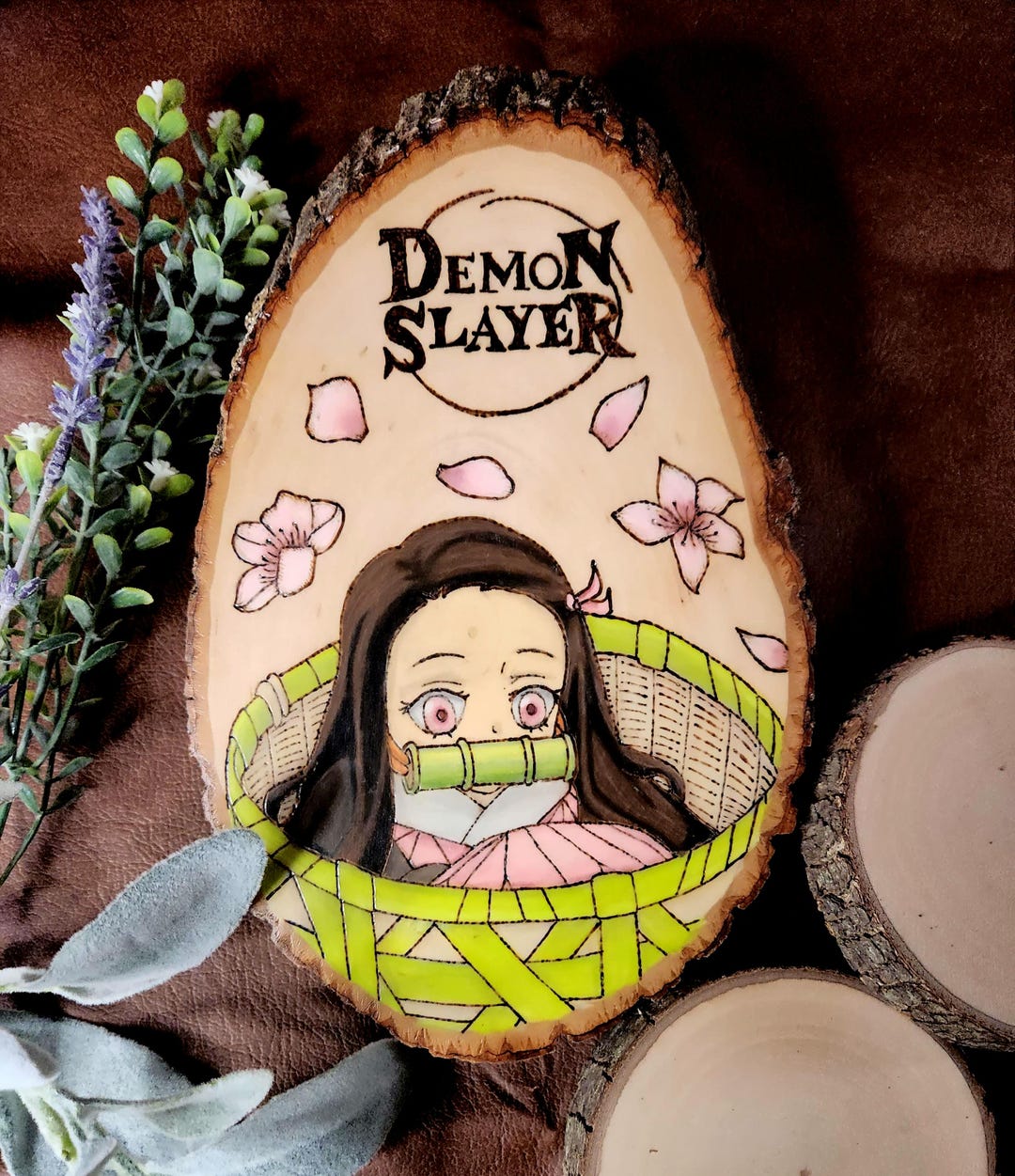 Nezuko Kamado in a Basket Demon Slayer Cherry Blossoms Anime Character ...