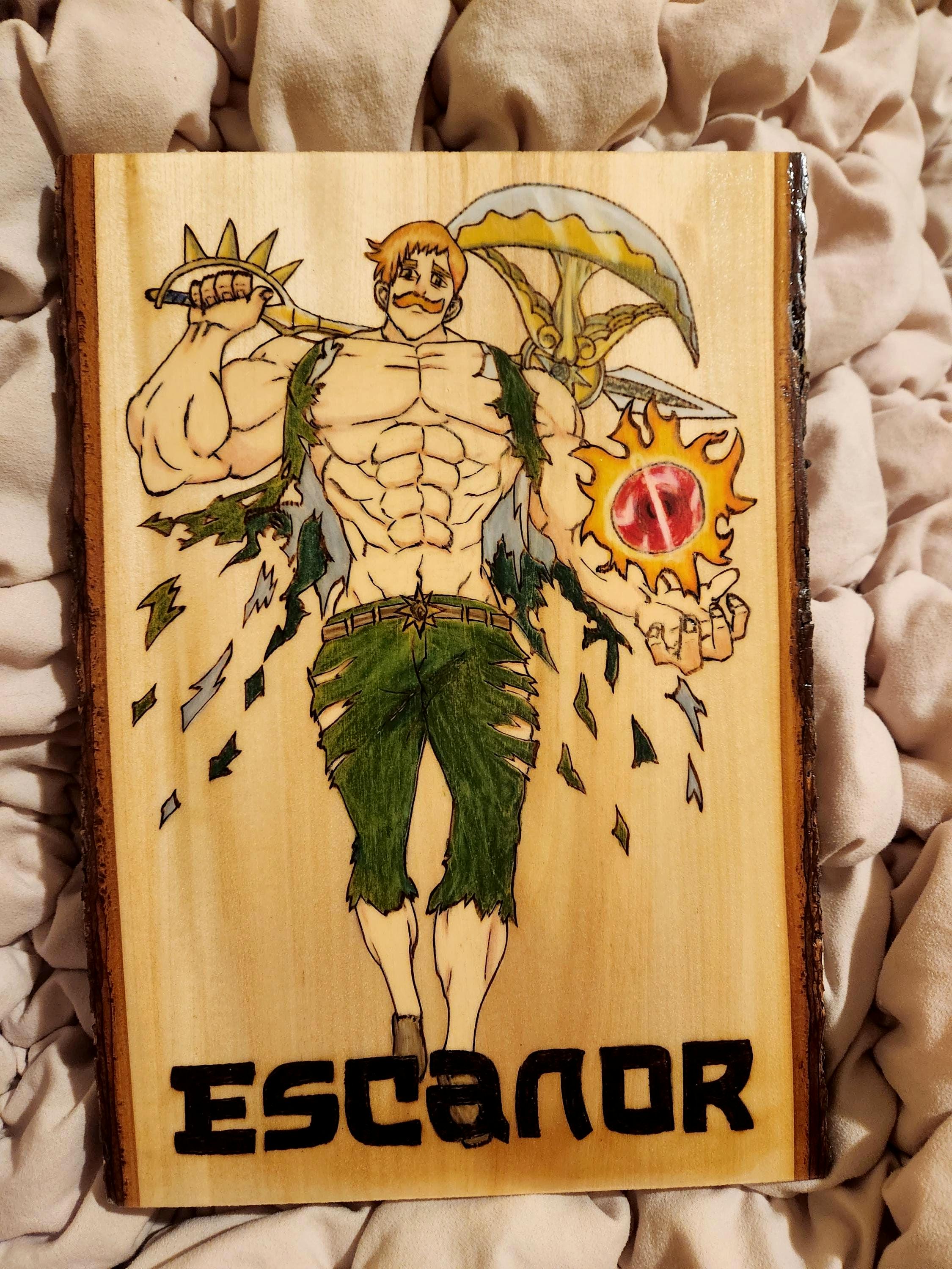 Anime Character Commission Pyrography Art, Handmade Personalized Wood ...