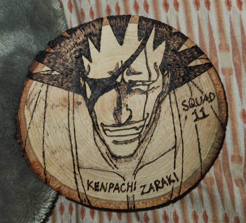 Anime Character Commission Pyrography Art, Handmade Coasters, Custom ...