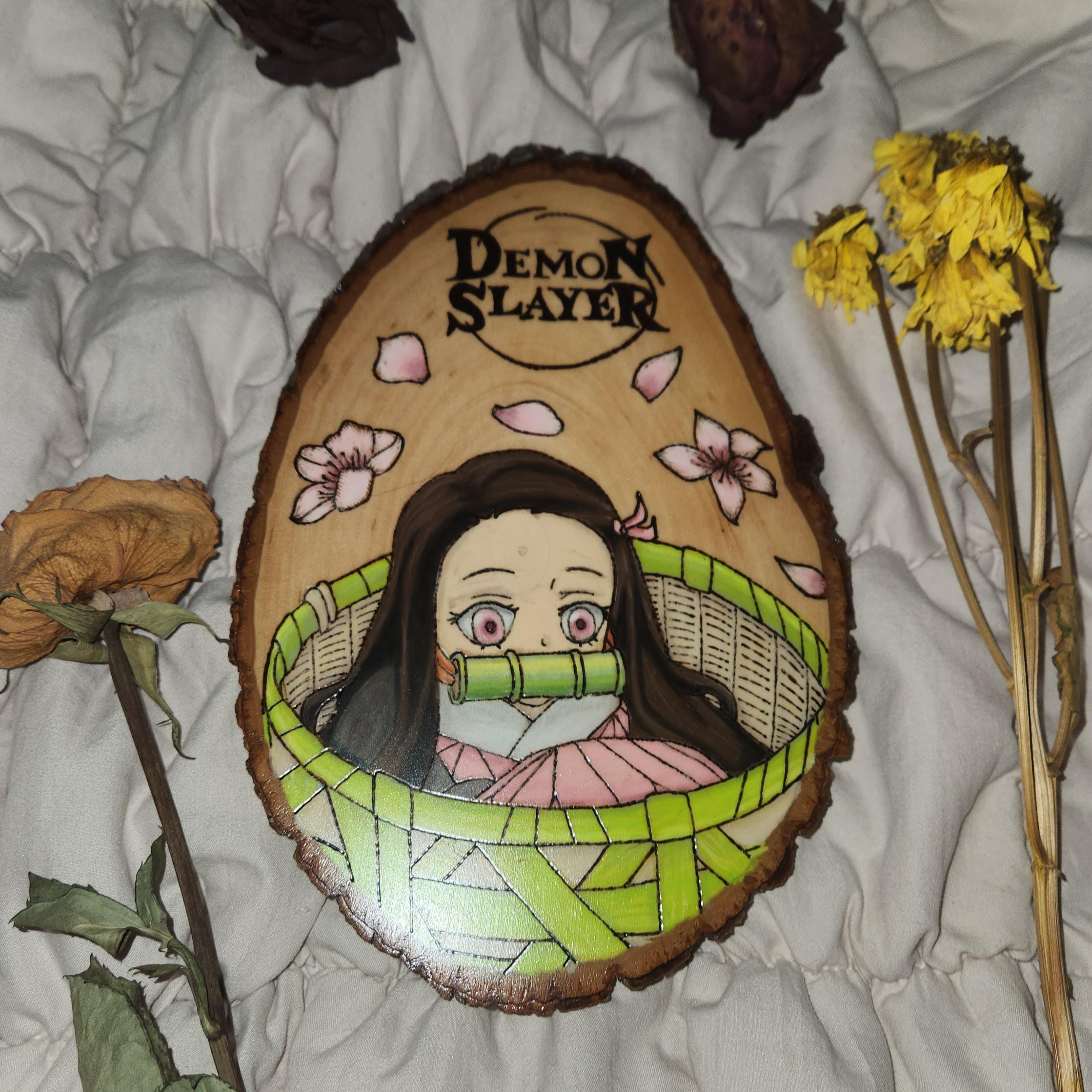 Nezuko Kamado in a Basket Demon Slayer Cherry Blossoms Anime Character ...