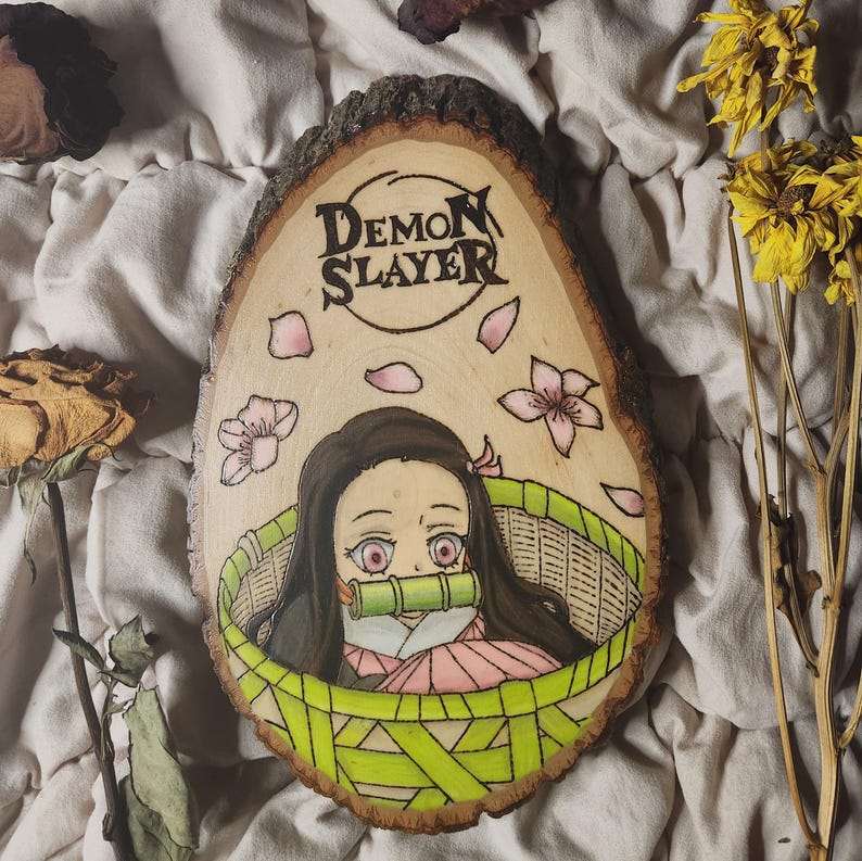 Nezuko Kamado in a Basket Demon Slayer Cherry Blossoms Anime Character ...