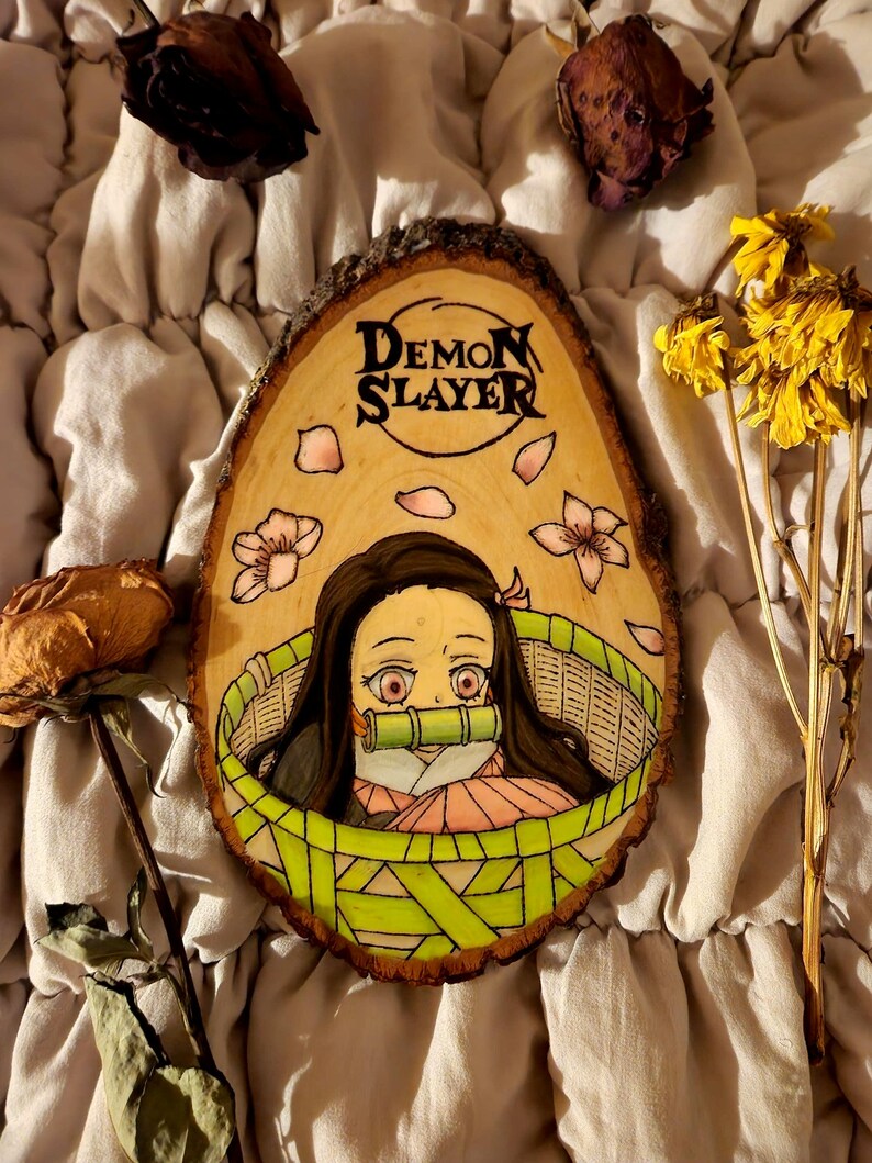 Nezuko Kamado in a Basket Demon Slayer Cherry Blossoms Anime Character ...