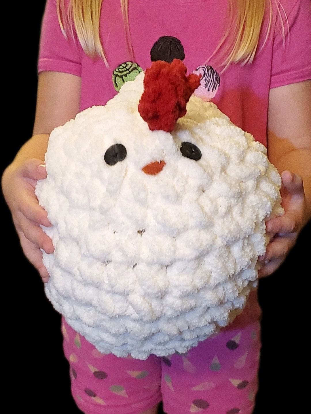 Jumbo Crochet Chicken Amigurumi | Large Soft and Fluffy Stuffed Animal ...