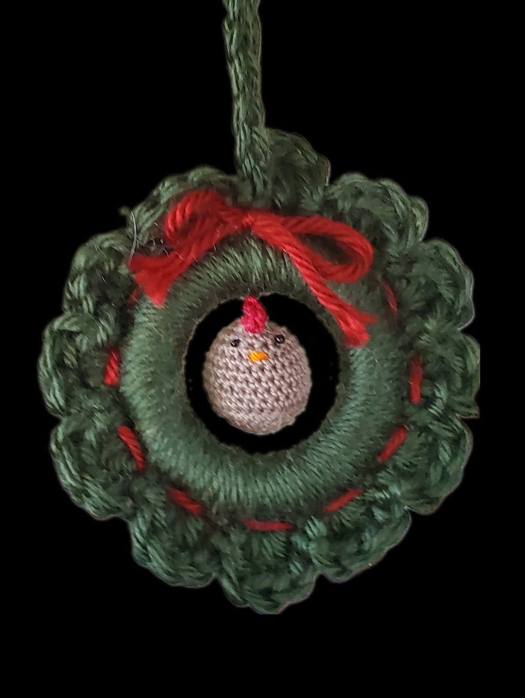 Crochet Chicken Christmas Ornament | Tiny Hen Wreath Christmas Decor - Etsy