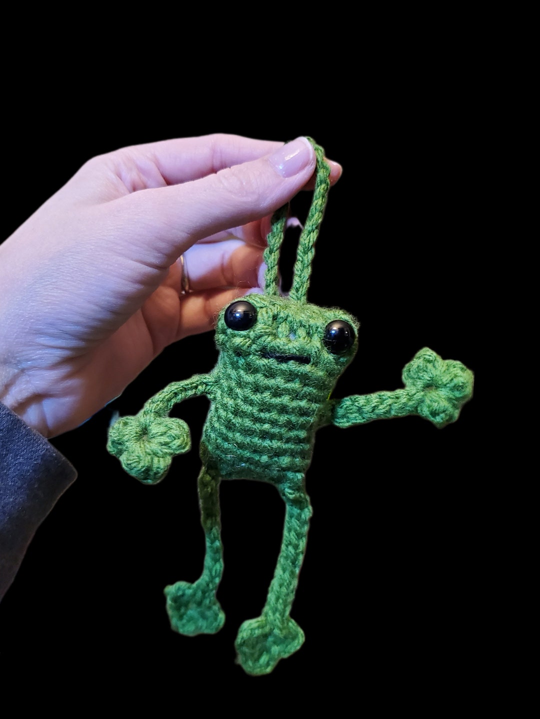 Crochet Derpy Frog | Amphibian Amigurumi | Optional Ornament Hanger or ...