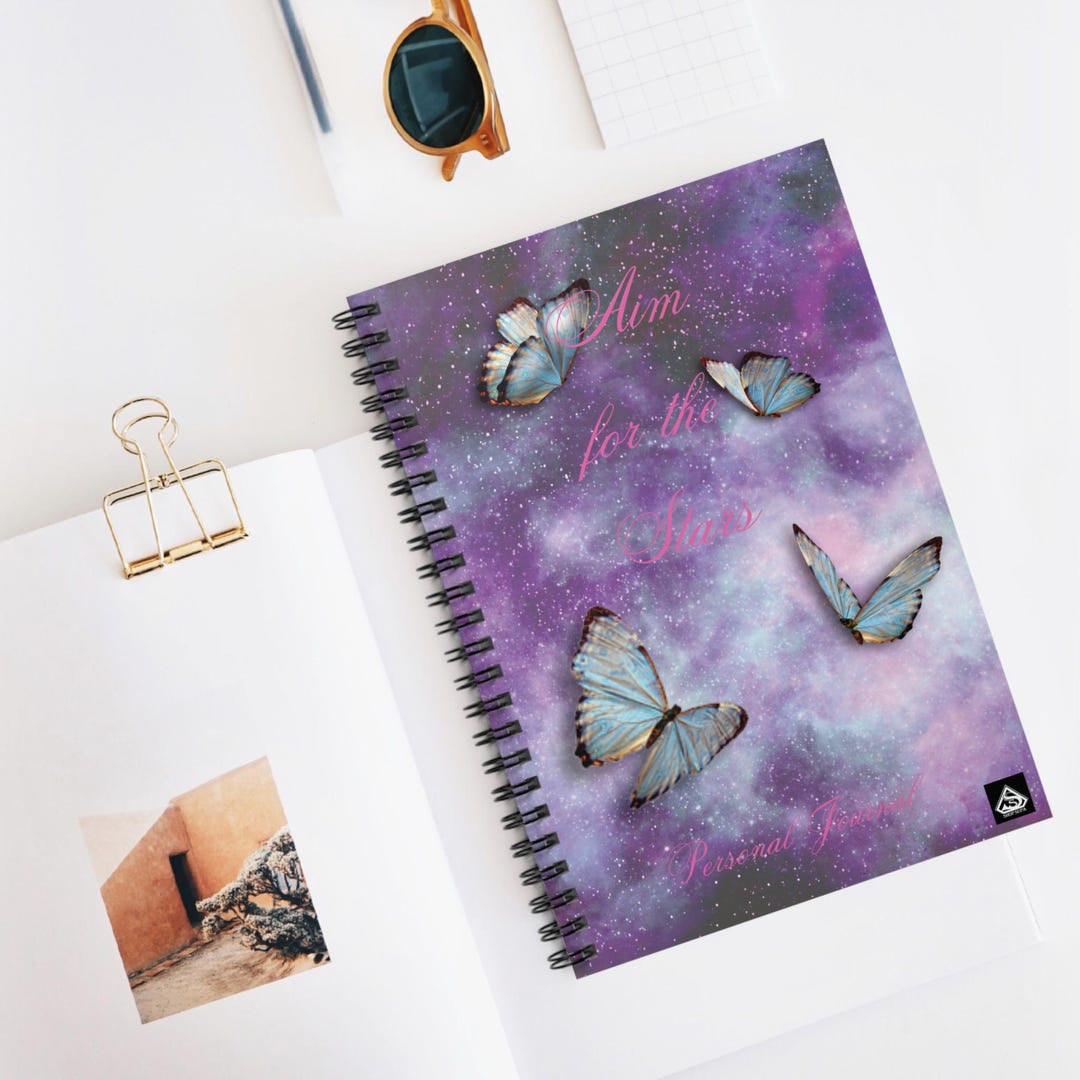 Aim for the Stars Spiral Notebook - Ruled Line, Inspirational Journal ...