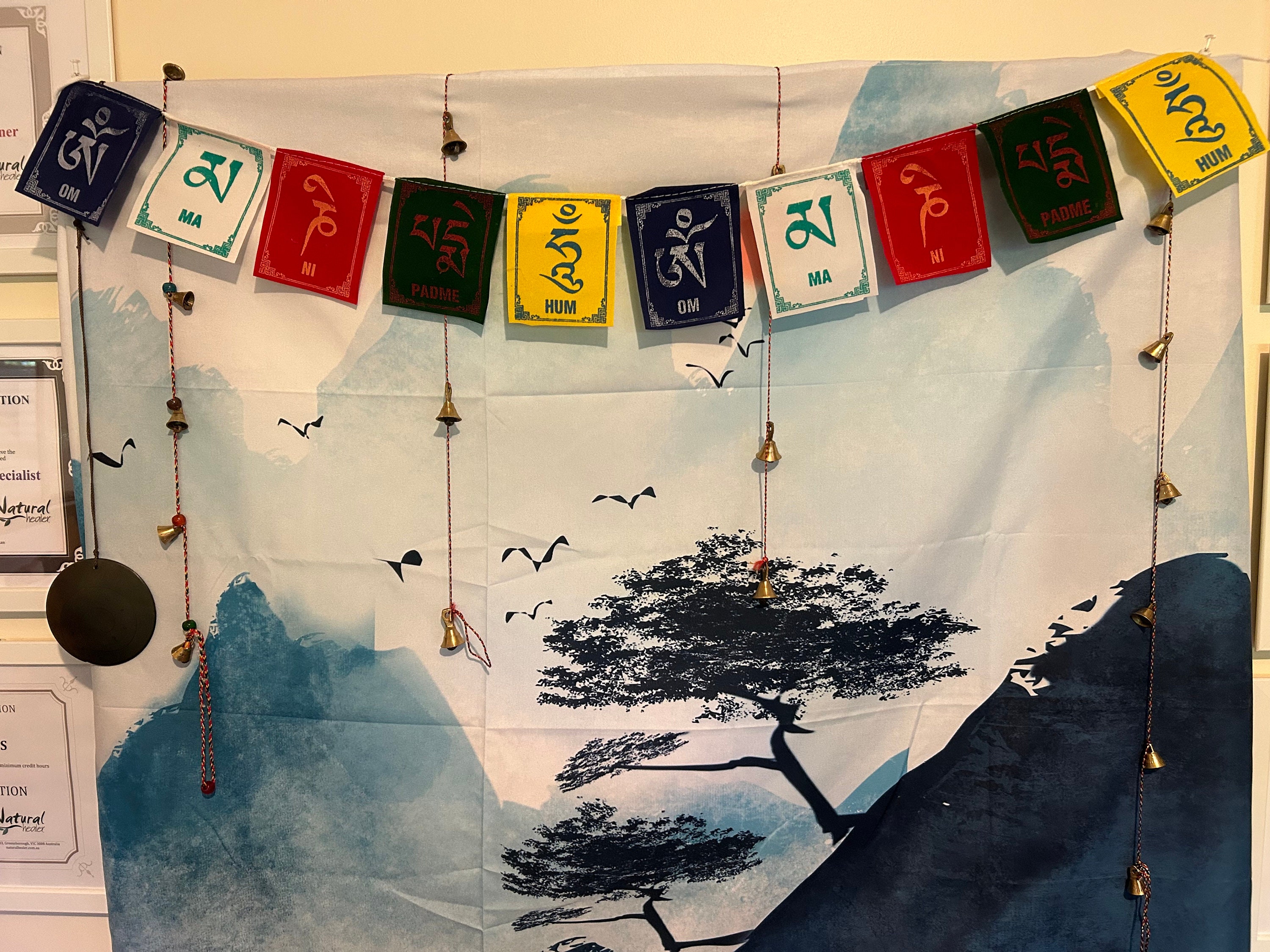 Om Mani Padme Hum...buddhist Prayer Flags for Wall - Etsy