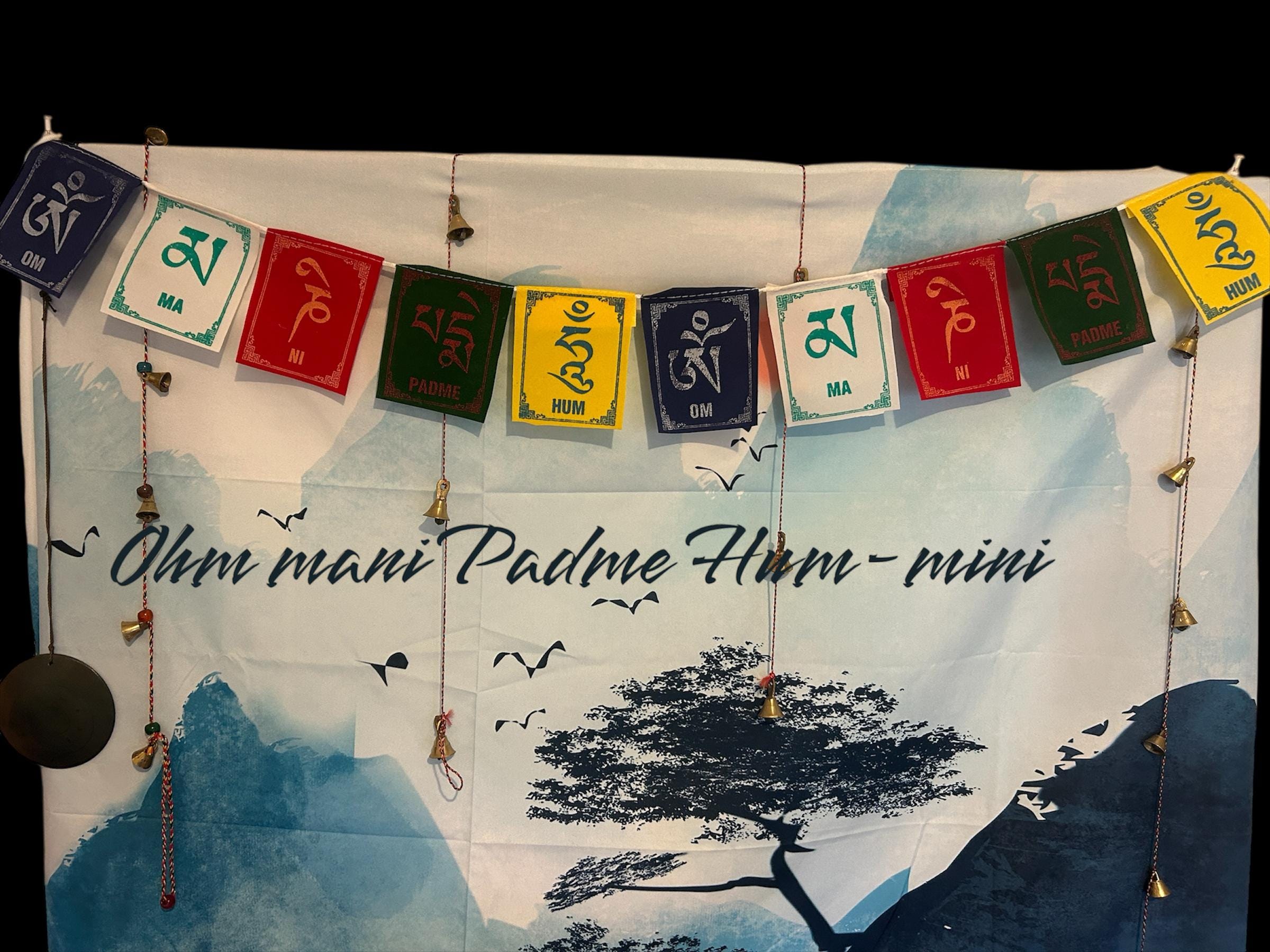 Om Mani Padme Hum...buddhist Prayer Flags for Wall Hanging..altars ...