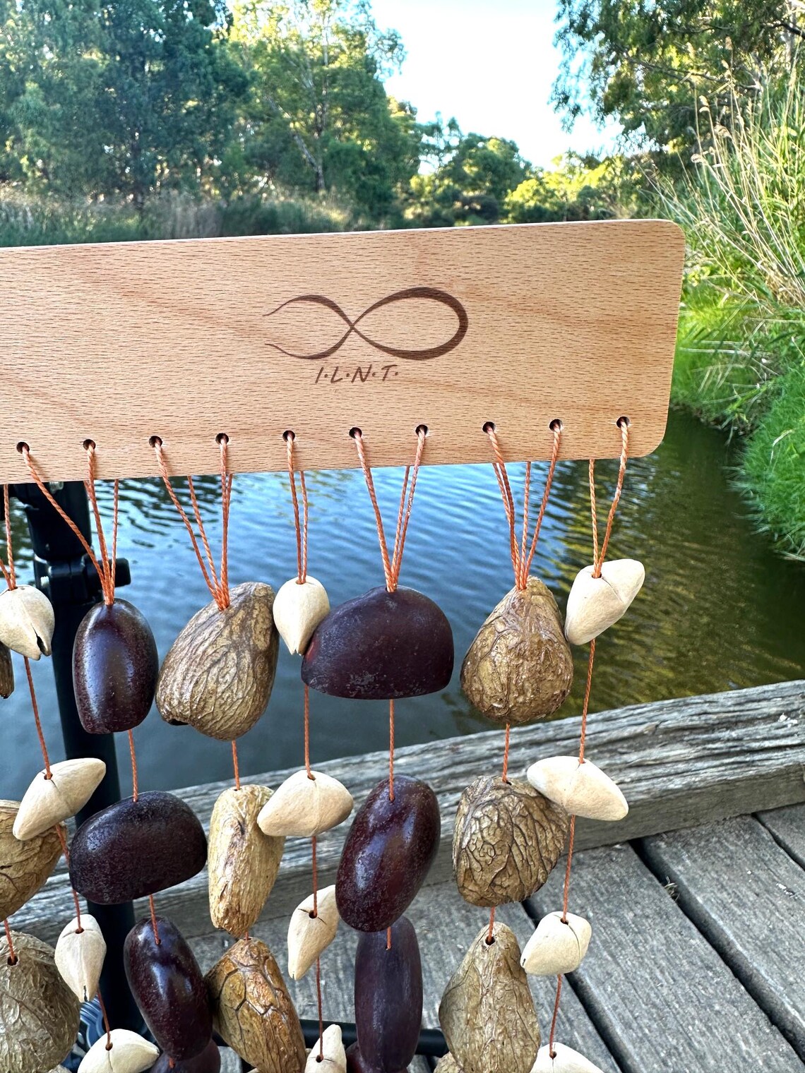 Mixed:kenari+panji+palla+ Bendo Nut Shell Pods Chimes + Stand ...