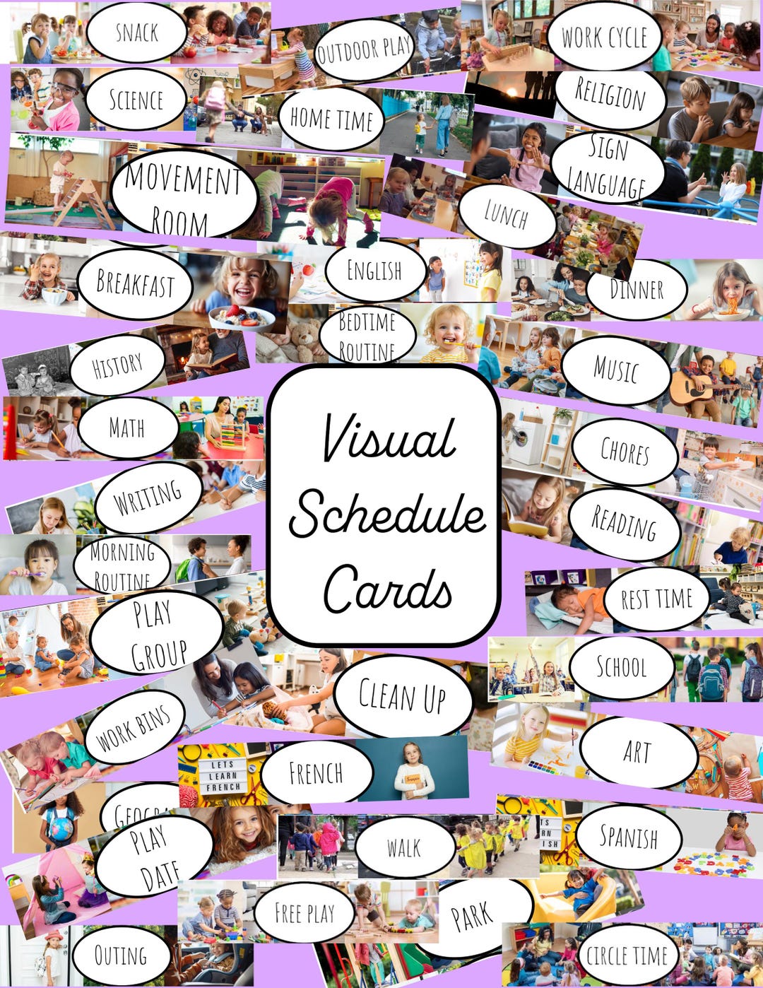 Visual Schedule Cards for Pocket Chart - Etsy