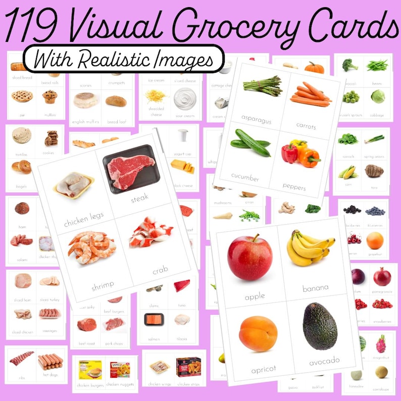 Visual Grocery Cards Printable - Etsy
