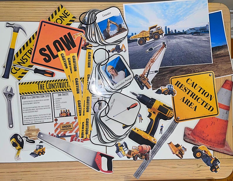 Construction Site Pack, Dramatic Play, Homeschool Materials, Unit Study ...