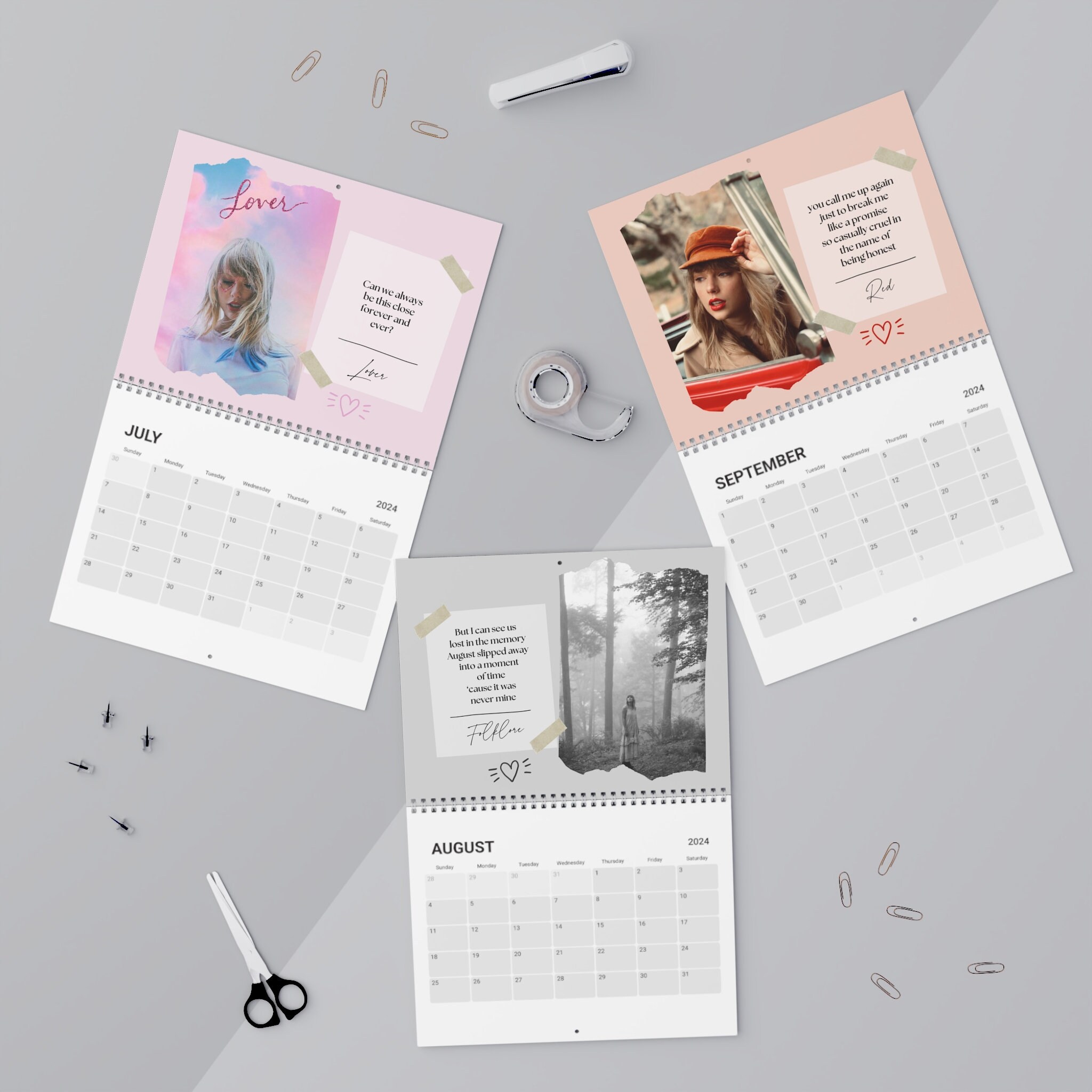 2024 Taylor Swift Calendar Eras Tour Wall Calendar Swiftie Eras Tour ...