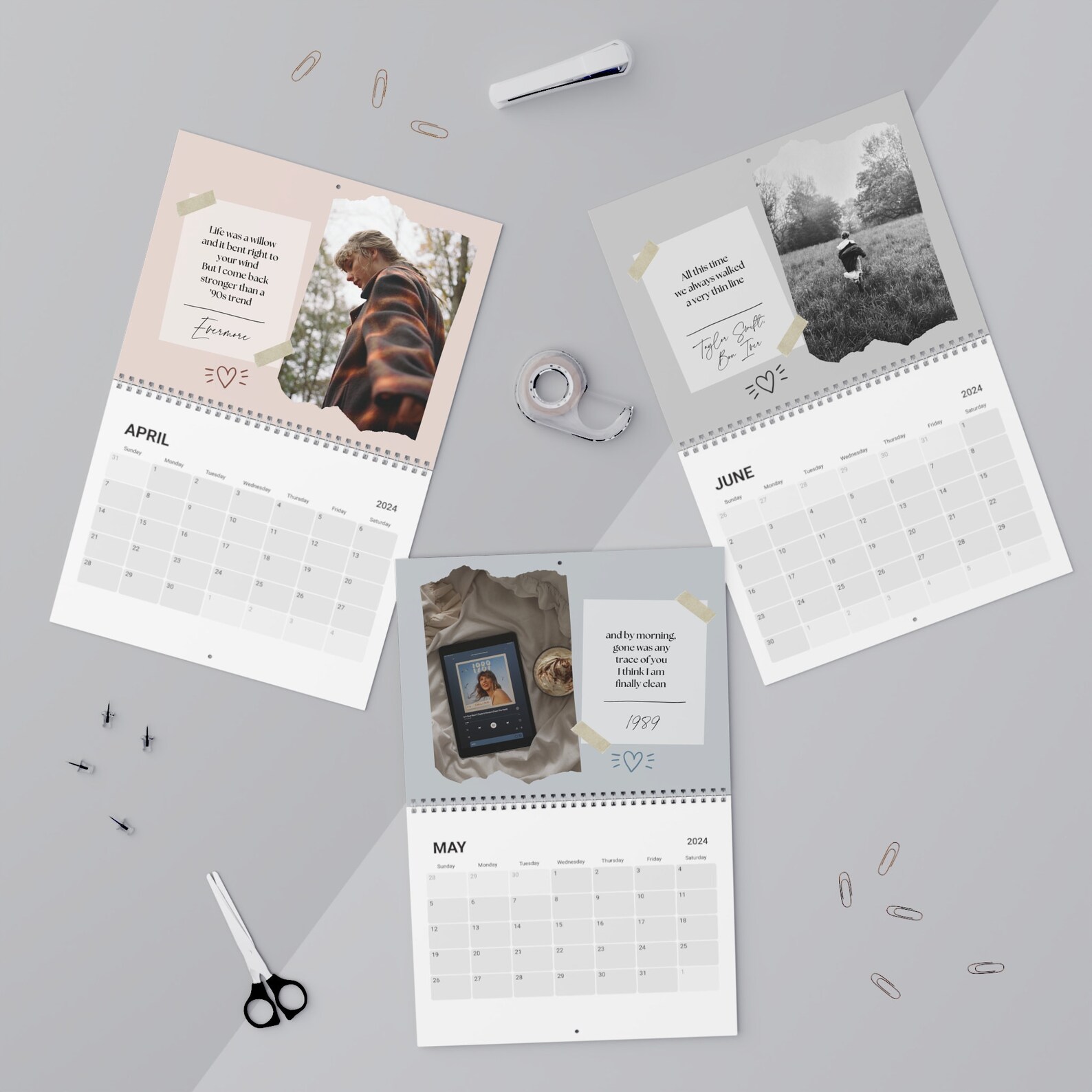 2024 Taylor Swift Calendar Eras Tour Wall Calendar Swiftie Eras Tour ...