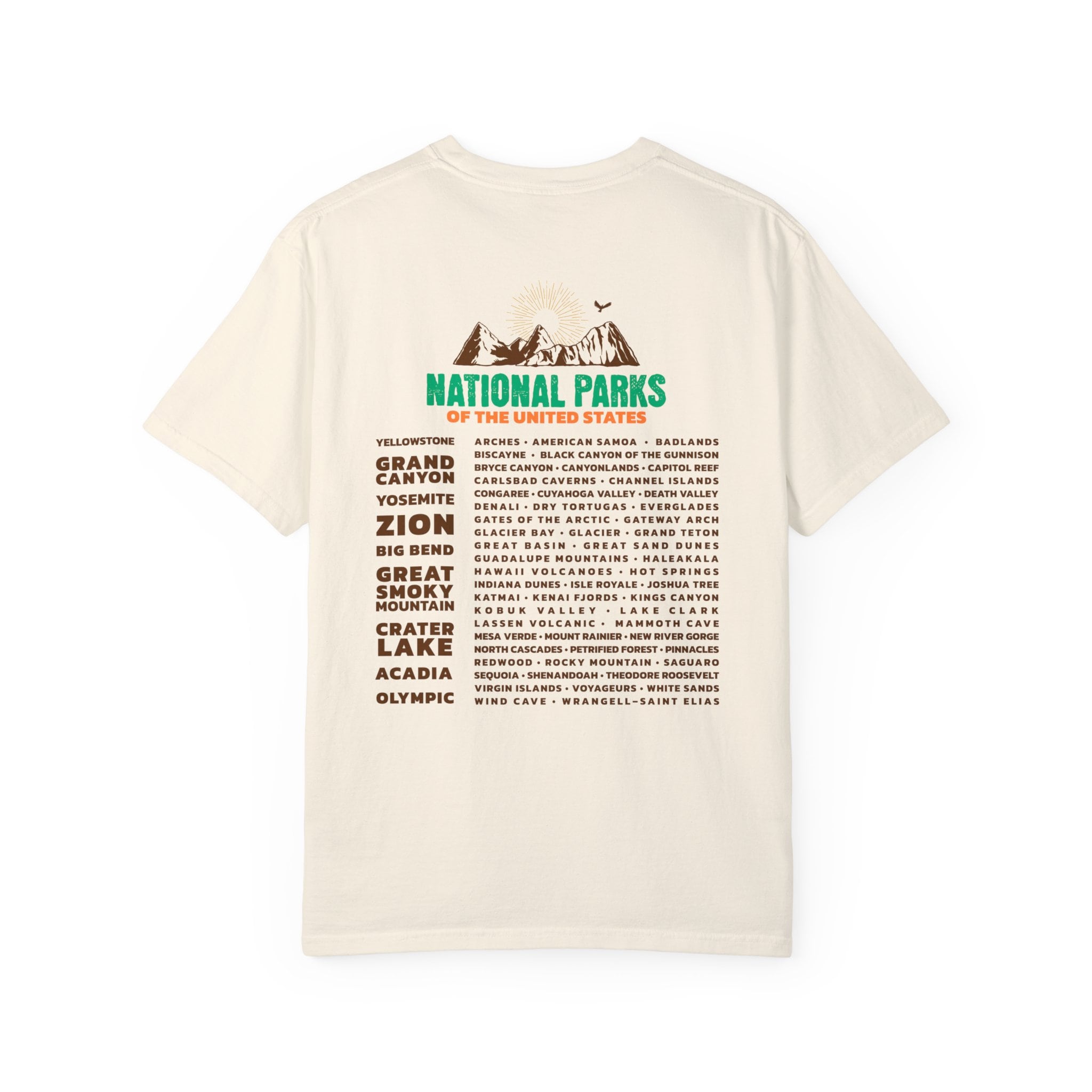 National Parks of the United States Shirt - Oversized Shirt With List ...