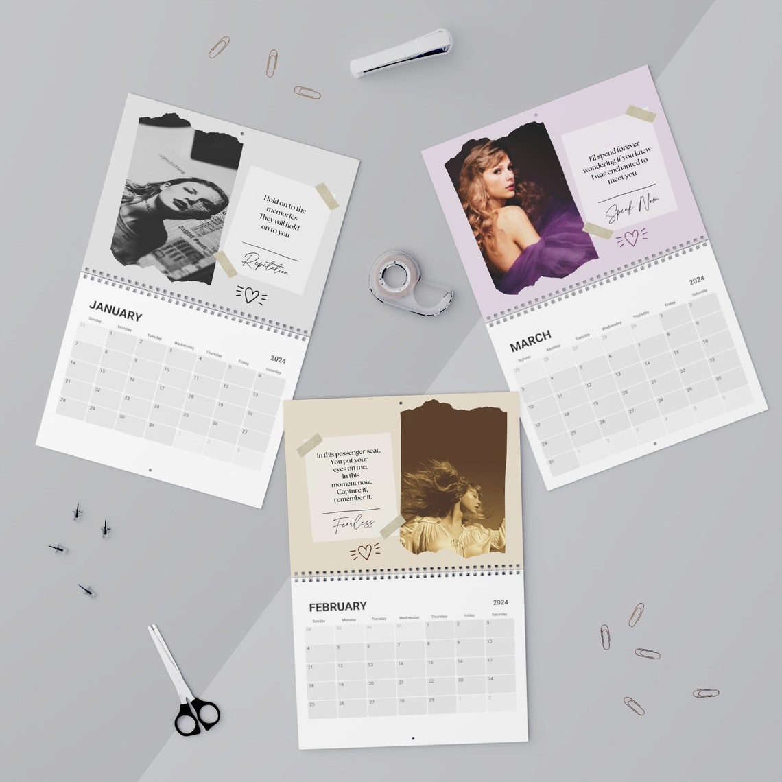 2024 Taylor Swift Calendar Eras Tour Wall Calendar Swiftie Eras Tour ...