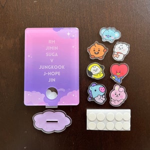 BTS Customizable Acrylic Photocard Holder/stand - Cute Kpop Photocard ...