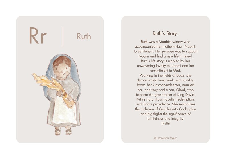 Alphabet Flash Cards With Bible Figures, Printable, ABC Flashcards ...
