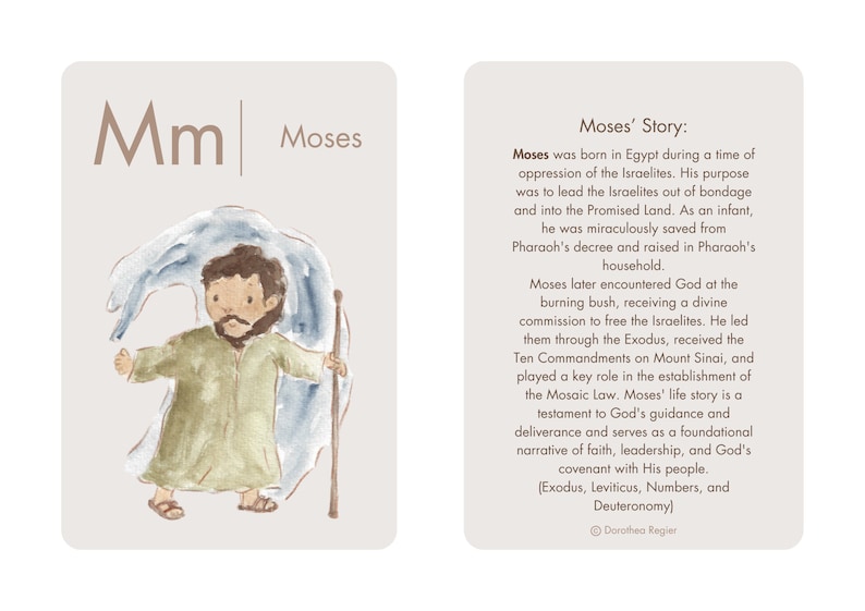 Alphabet Flash Cards With Bible Figures, Printable, ABC Flashcards ...