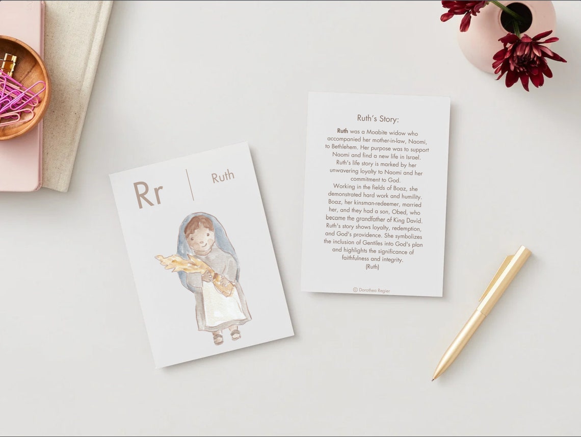 Alphabet Flash Cards With Bible Figures, Printable, ABC Flashcards ...