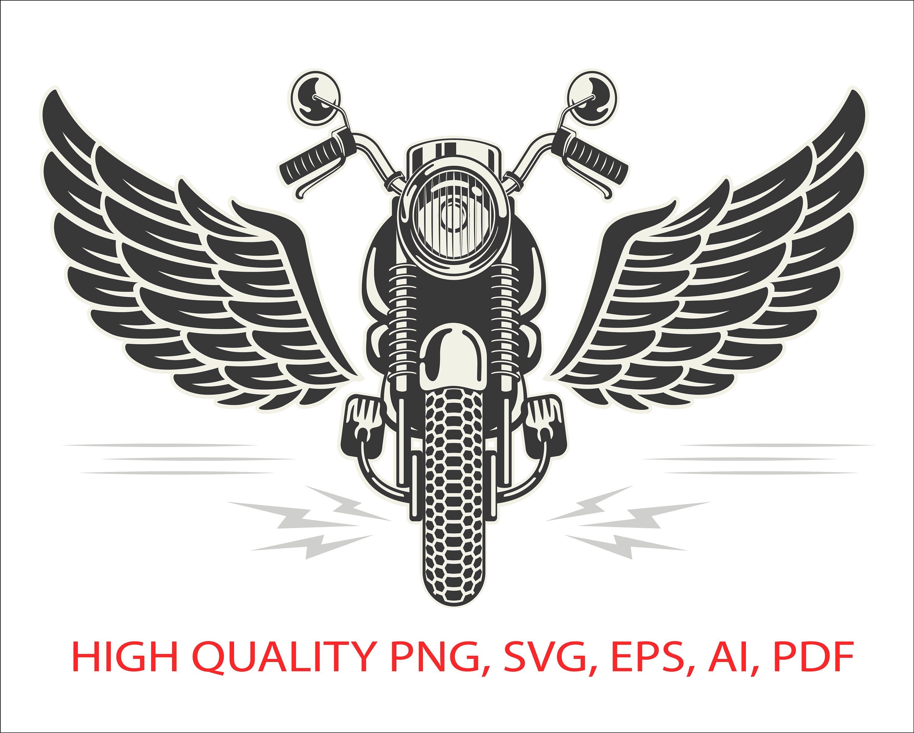 Motorcycle Svg, Winged Bike Svg, Motorbike Png, Motorbike With Wings ...